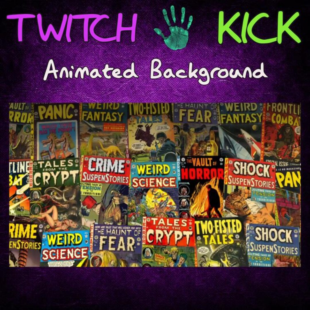 Horror Comic Wall Twitch / Kick Streaming Background, Animated, Overlay ...