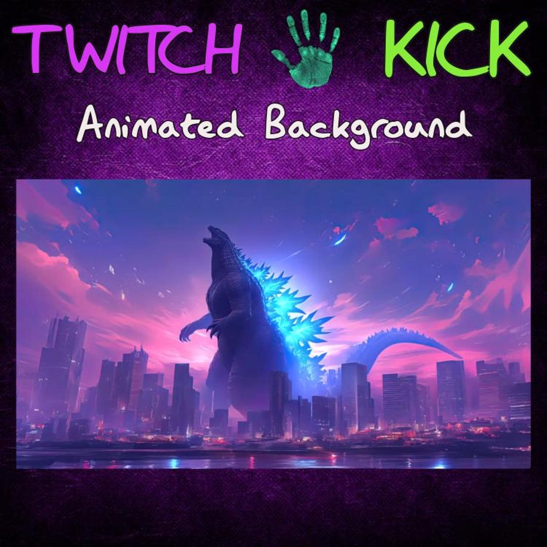 Godzilla Twitch / Kick Streaming Background, Animated, Overlay, Emote ...