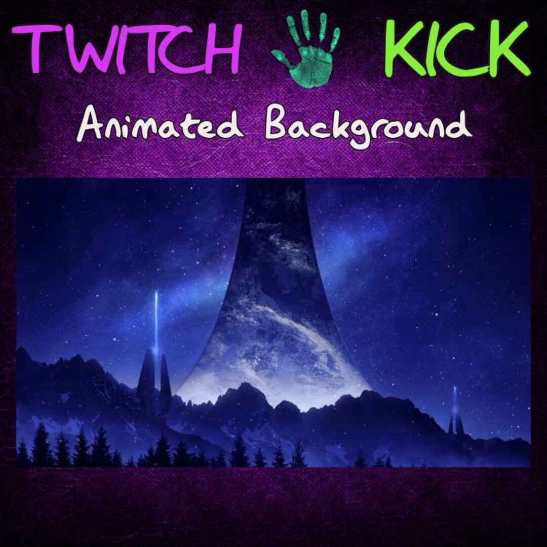 Halo at Night Twitch / Kick Streaming Background, Animated, Overlay ...