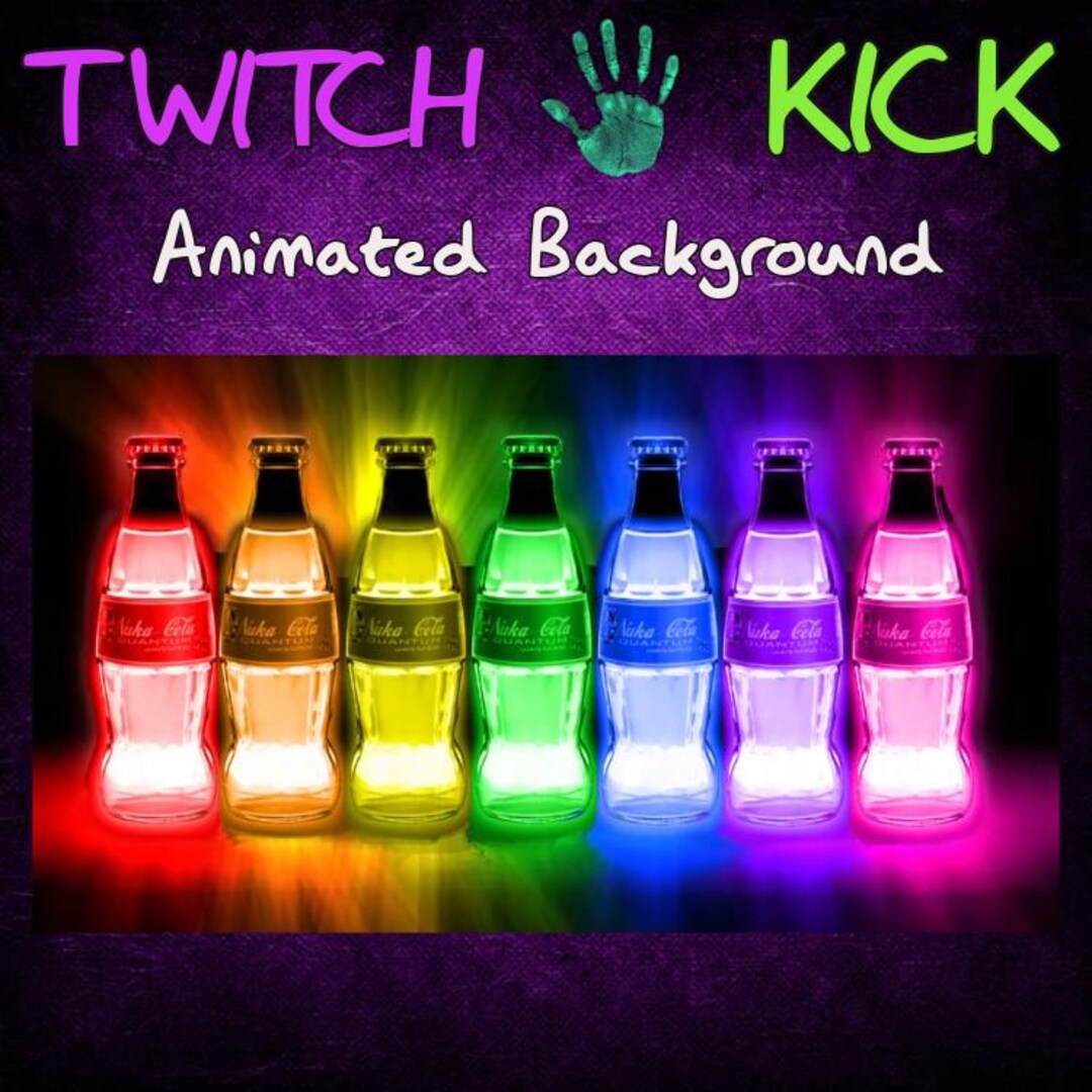 Neon Nuka Cola Twitch / Kick Streaming Background, Animated, Overlay ...