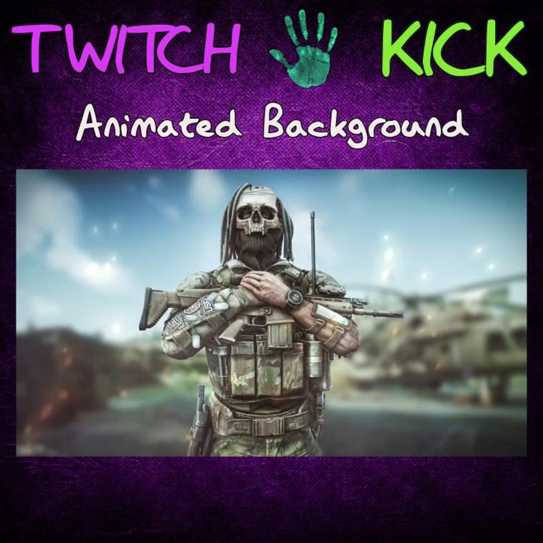 Soldier Twitch / Kick Streaming Background, Animated, Overlay, Emote - Etsy