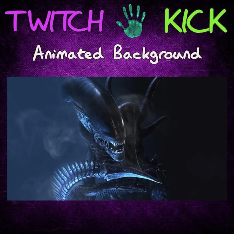 Alien + FREE Emote Twitch / Kick Streaming Background, Animated ...