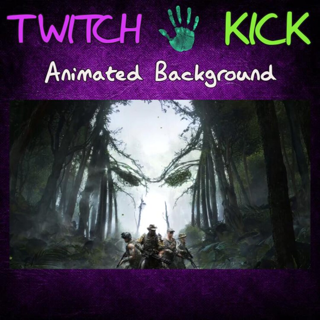 Predator Twitch / Kick Streaming Background, Animated, Overlay, Emote ...