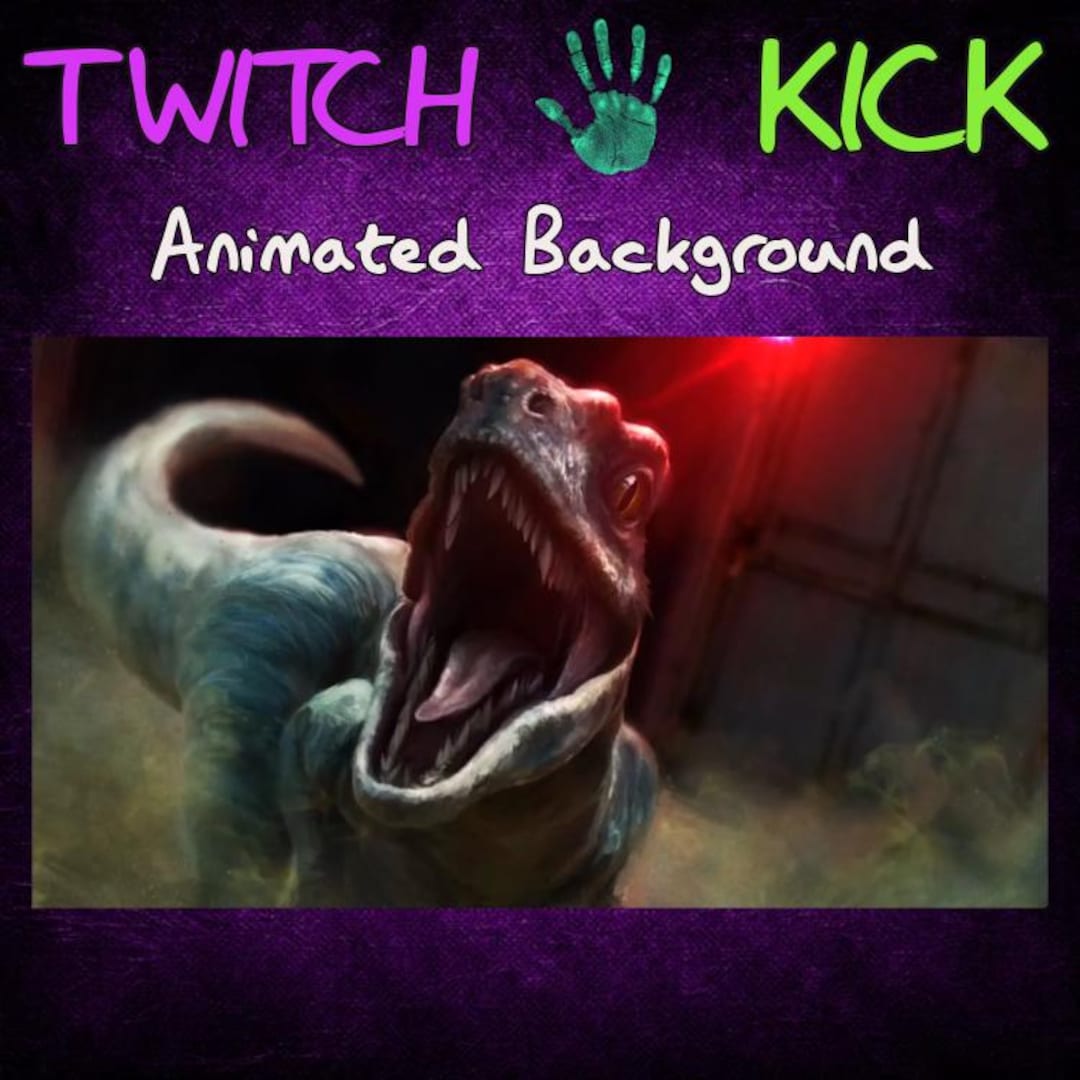 Raptor Twitch / Kick Streaming Background, Animated, Overlay, Emote ...