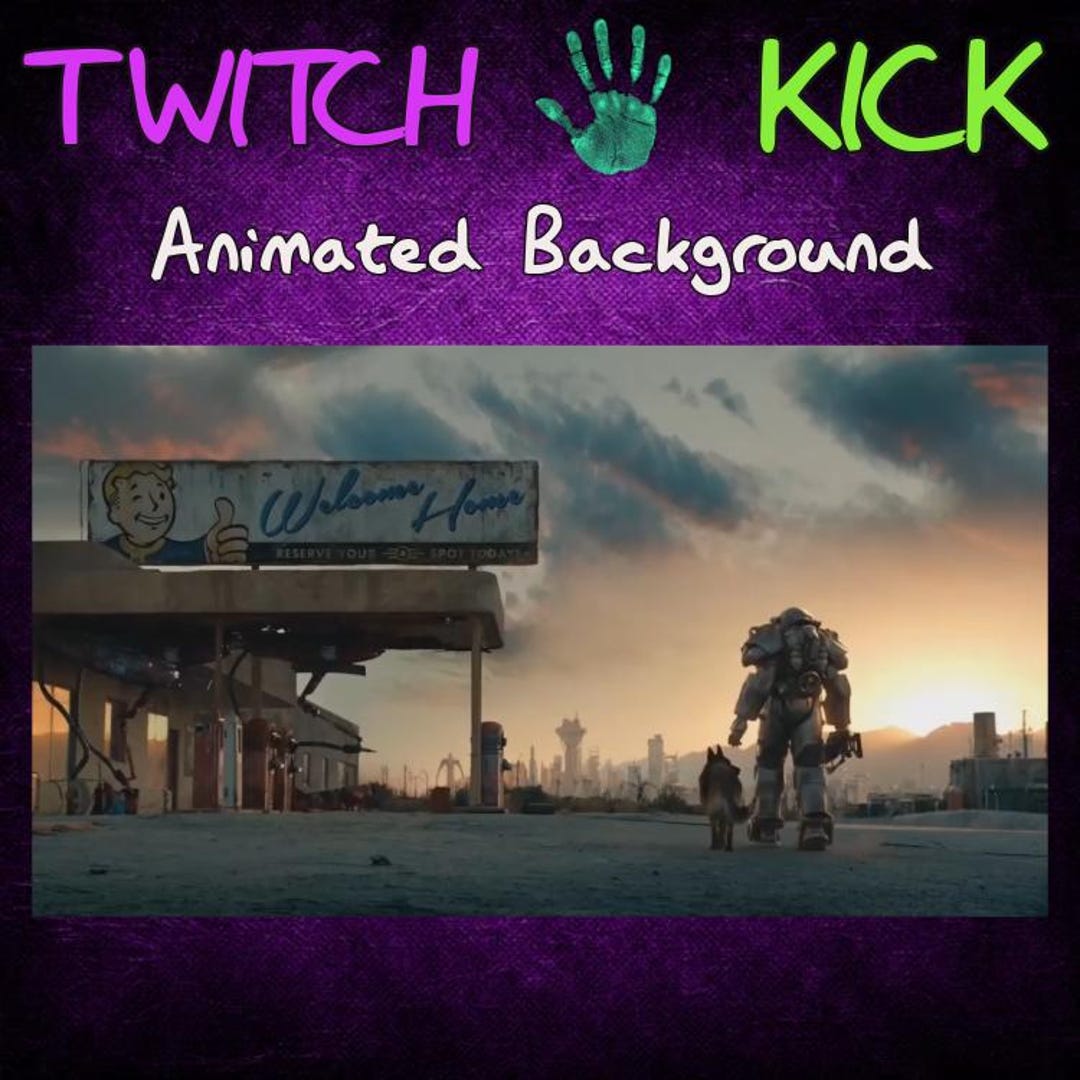 Fallout Dog + FREE Emote Twitch / Kick Streaming Background, Animated ...