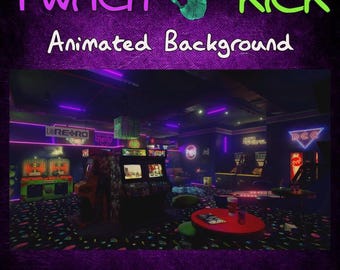 Retro Arcade Twitch / Kick Streaming Background, Animated, Overlay ...