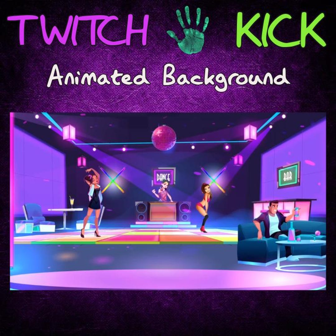Night Club + FREE Dancing Bird Emote Twitch / Kick Streaming Background ...