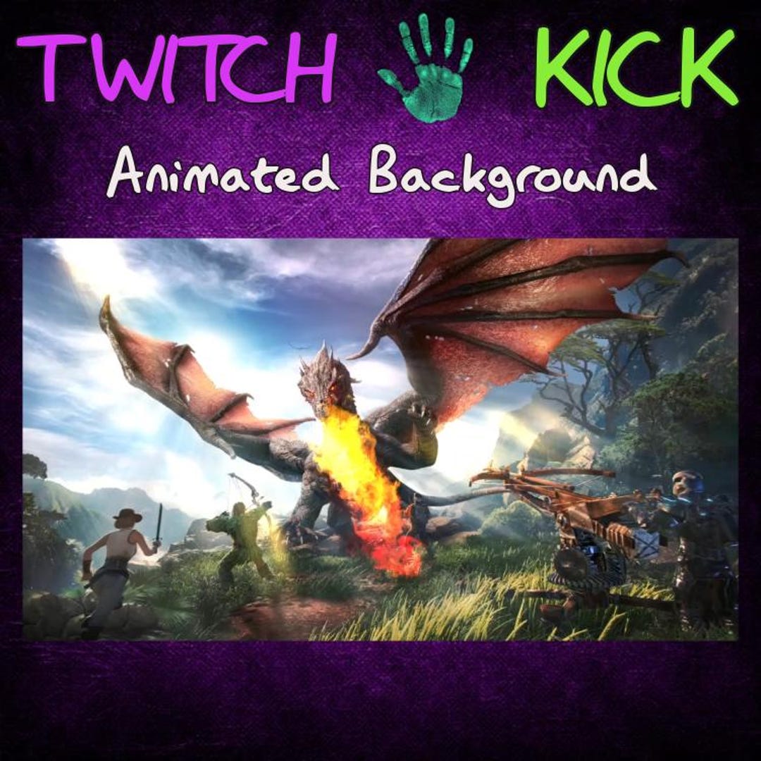 Ark Dragon Twitch / Kick Streaming Background, Animated, Overlay, Emote ...