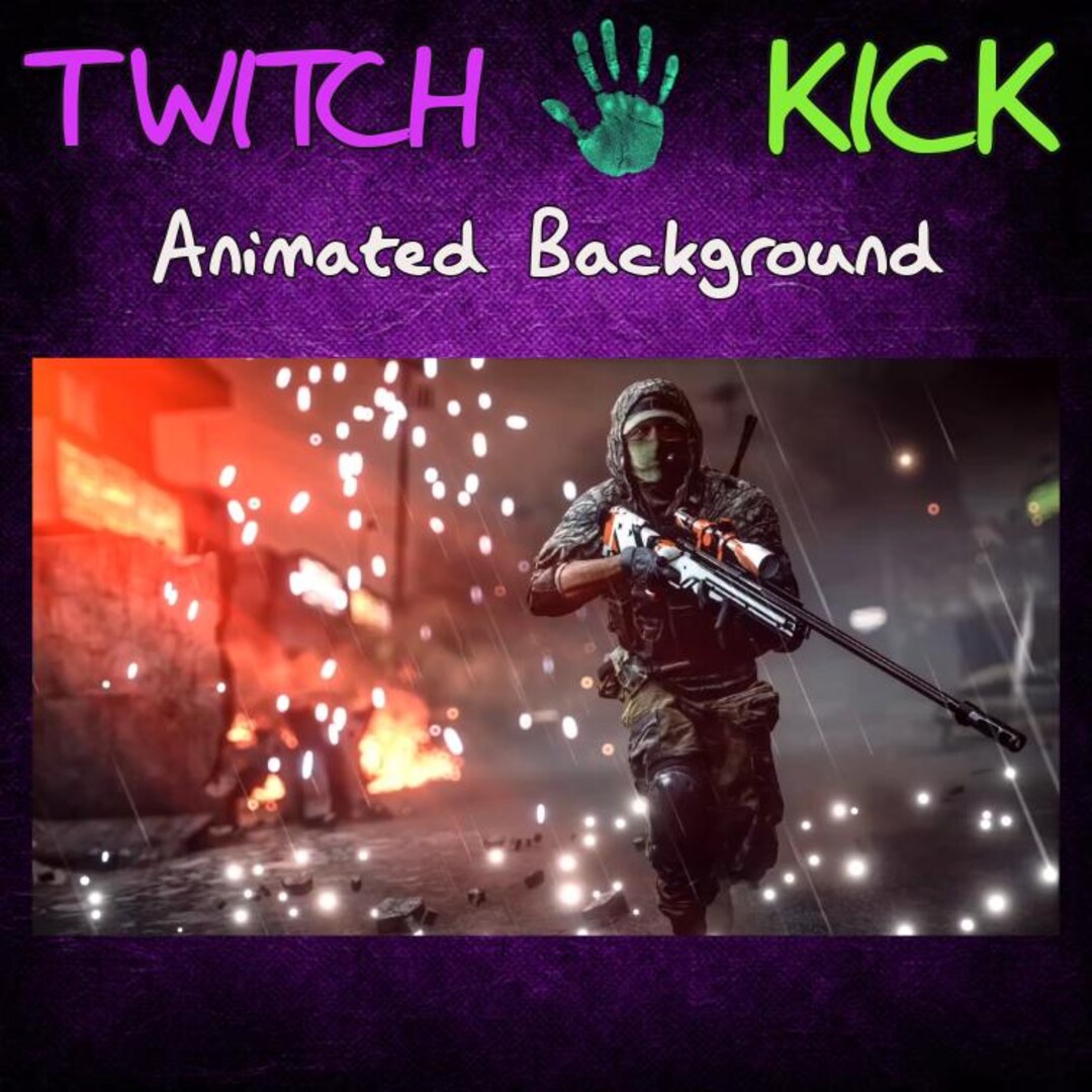 Sniper Twitch / Kick Streaming Background, Animated, Overlay, Emote - Etsy