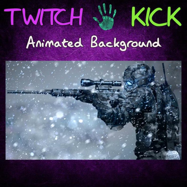 Sniper Twitch / Kick Streaming Background, Animated, Overlay, Emote - Etsy