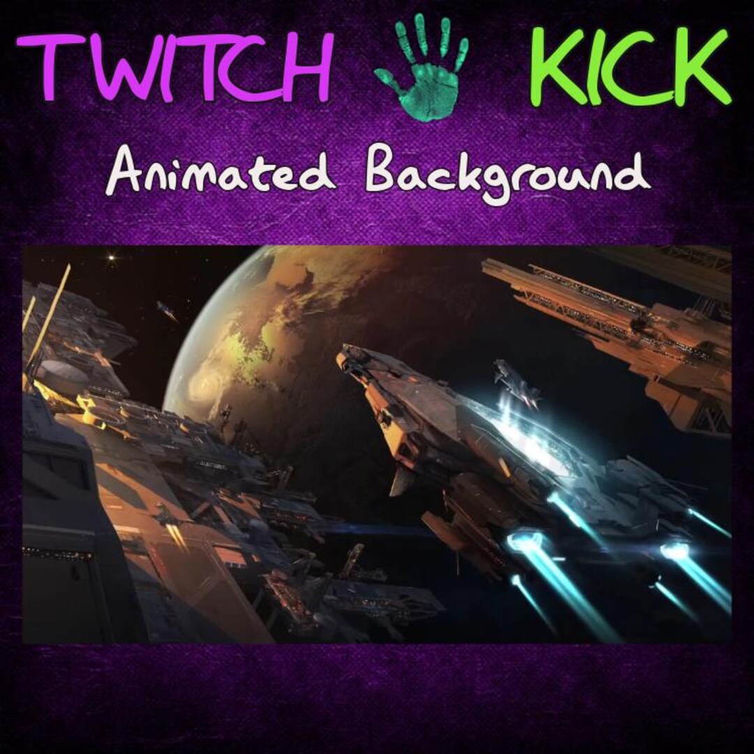 Space Ship Twitch / Kick Streaming Background, Animated, Overlay, Emote ...