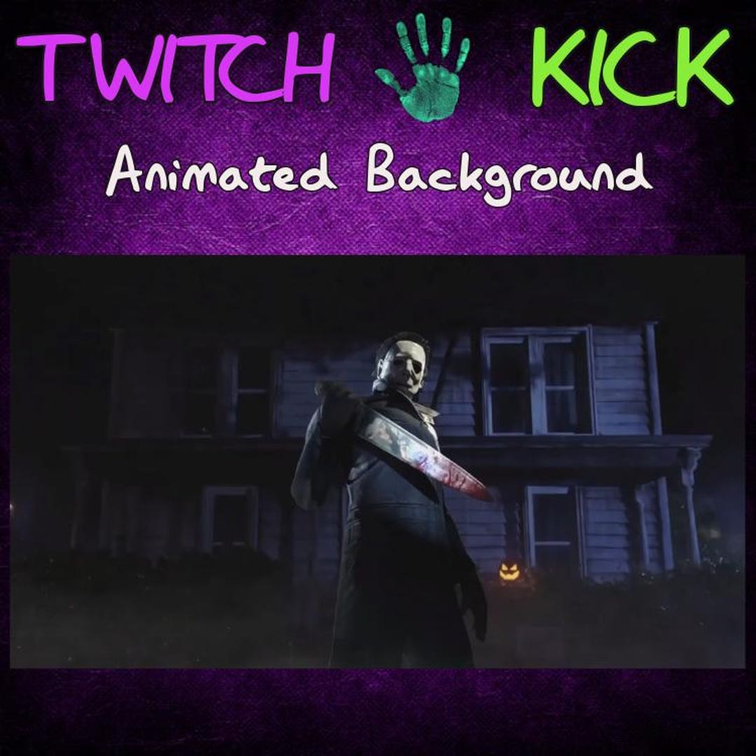 Myers DBD + FREE Emote Twitch / Kick Streaming Background, Animated ...