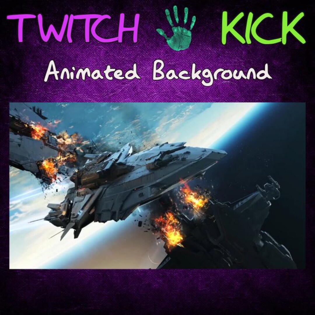 Space Ship Twitch / Kick Streaming Background, Animated, Overlay, Emote ...