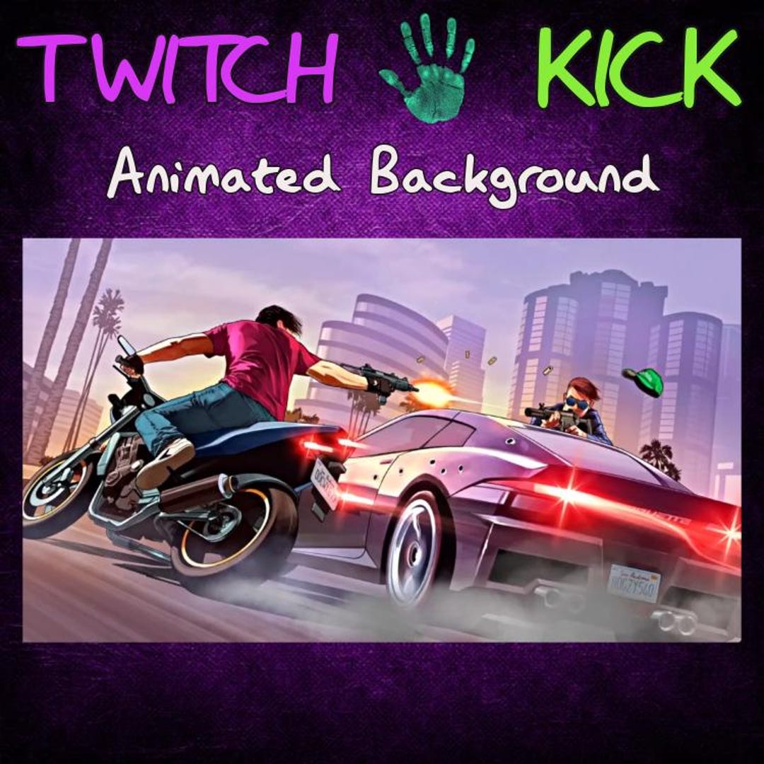 Grand Theft Auto Twitch / Kick Streaming Background, Animated, Overlay ...