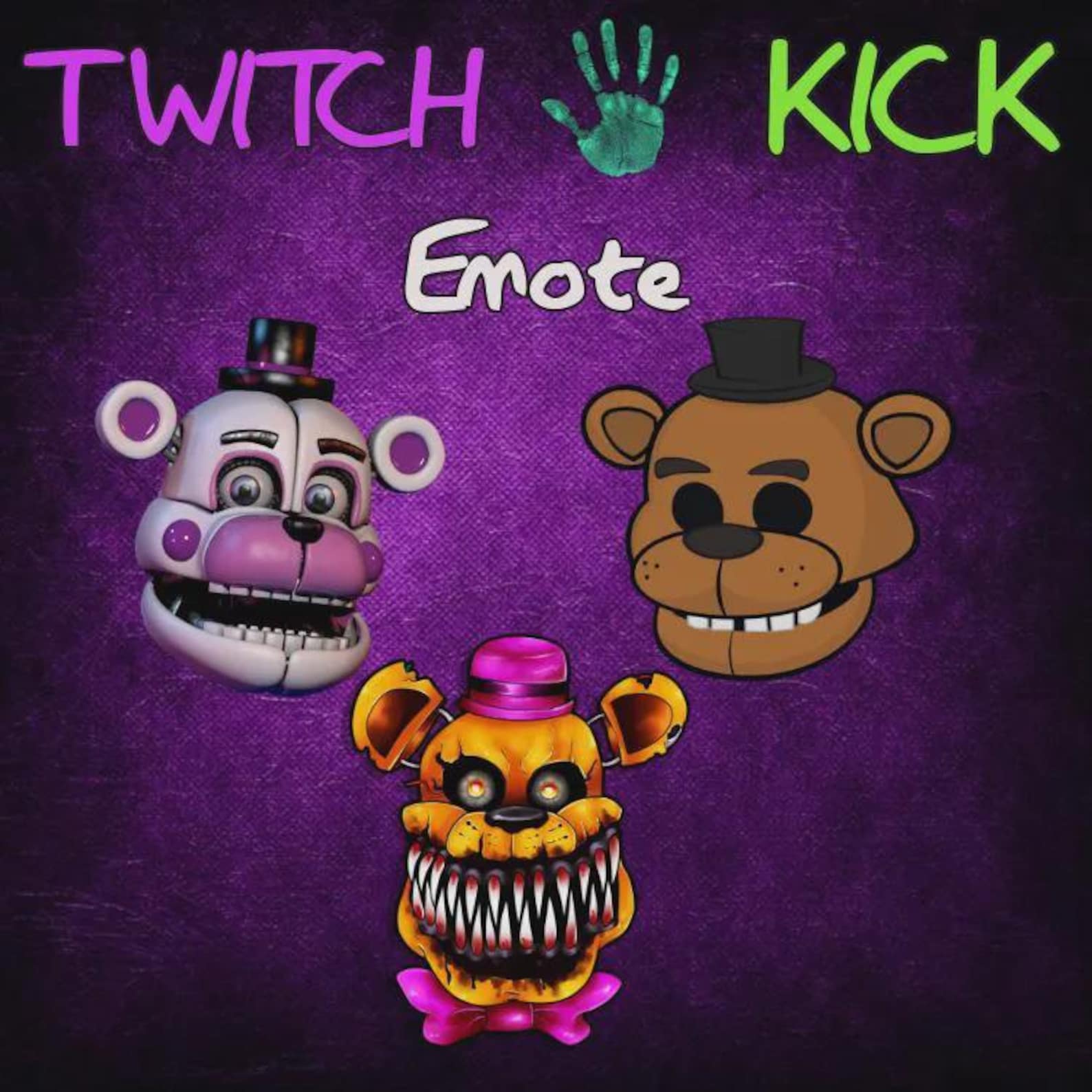 Five Nights + FREE Emotes Twitch / Kick Streaming Background, Animated ...