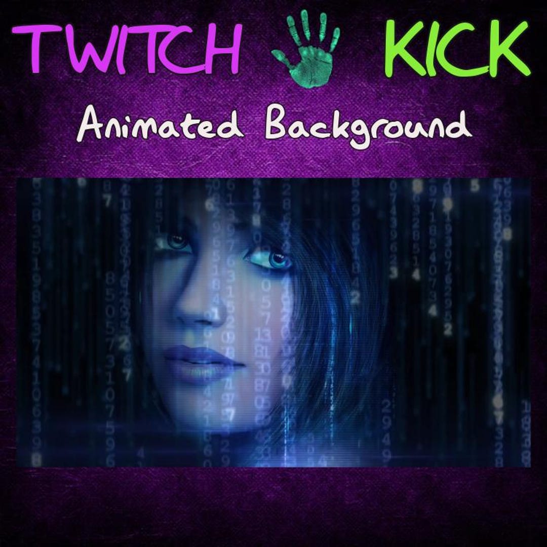Miss Cortana Twitch / Kick Streaming Background, Animated, Overlay ...