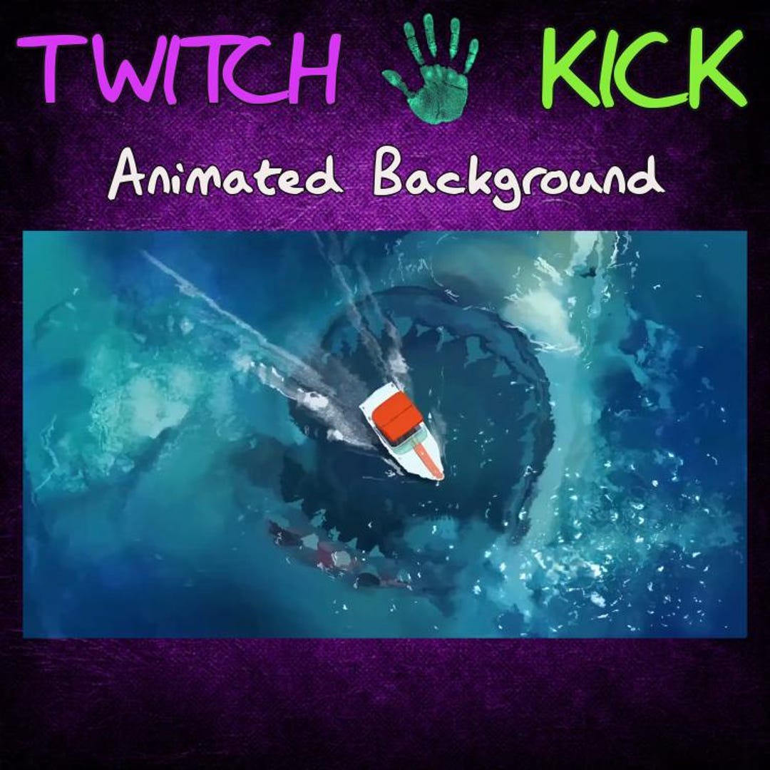 Shark + FREE Emote Twitch / Kick Streaming Background, Animated ...