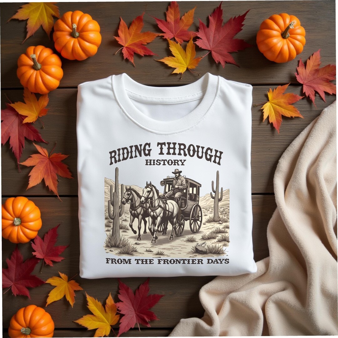 Vintage Western PNG, Cowboy and Stagecoach Art, Riding Through History ...
