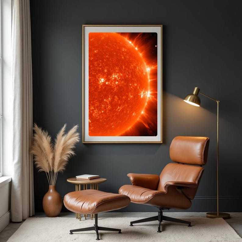 High-resolution Sun Surface Poster - Solar Flare Wall Art ...