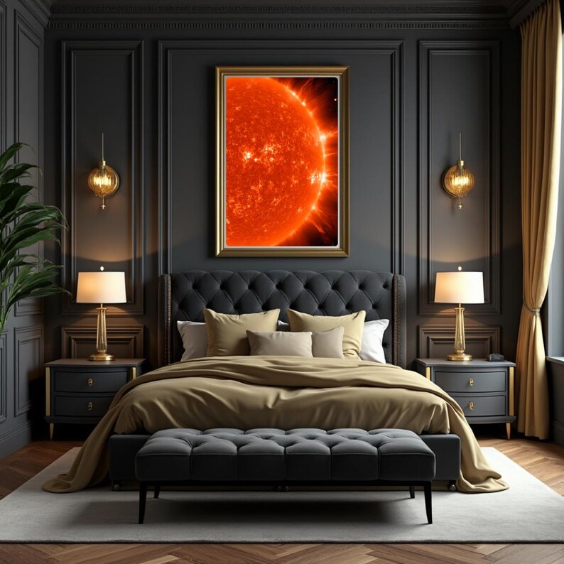 High-resolution Sun Surface Poster - Solar Flare Wall Art ...