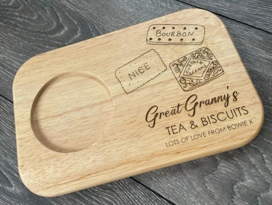 Tea & Biscuits Board, Personalised Biscuit Board, Coffee and Biscuits ...