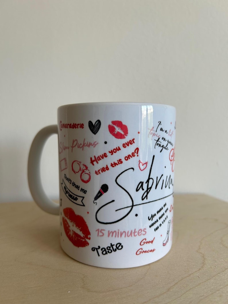 Sabrina Carpenter Inspired Mug: Lyrics & Design - 11oz - Etsy