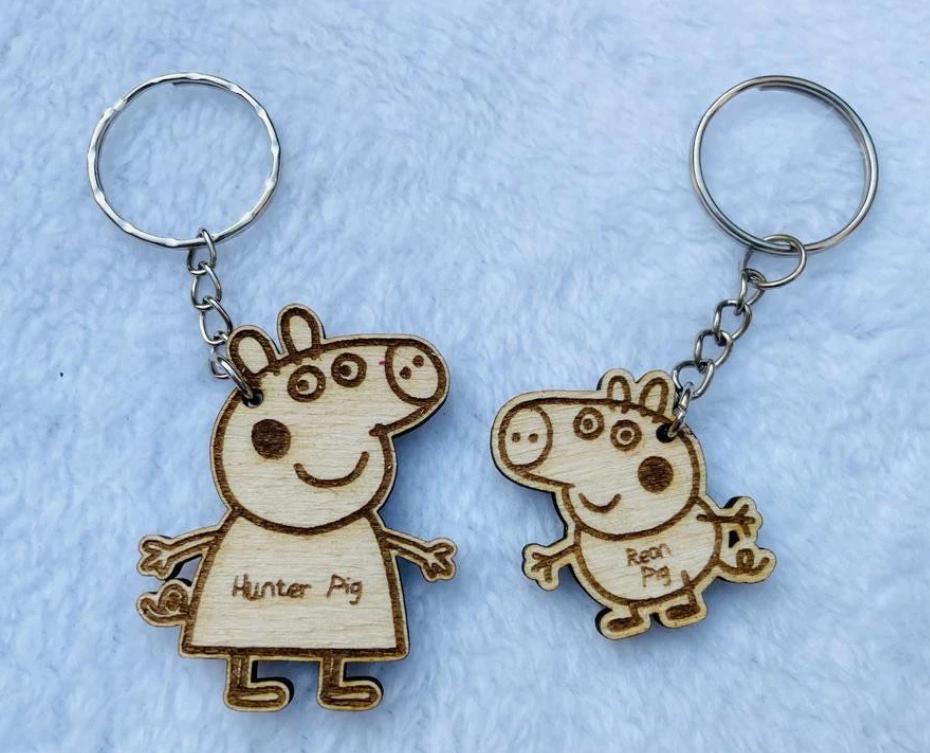 Peppa Pig Family Keyring, Peppa Pig, Peppa Pig Keychain, Mummy Pig ...