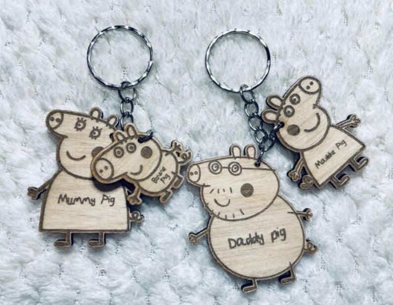 Peppa Pig Family Keyring, Peppa Pig, Peppa Pig Keychain, Mummy Pig ...