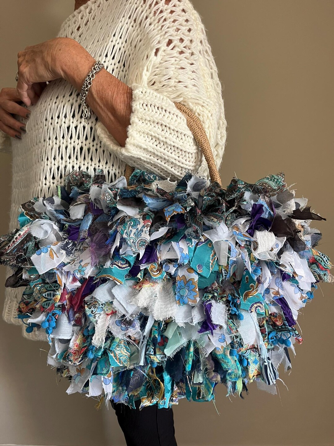 Scruff Bags Medium Handheld Bag Blue & Purple - Etsy UK