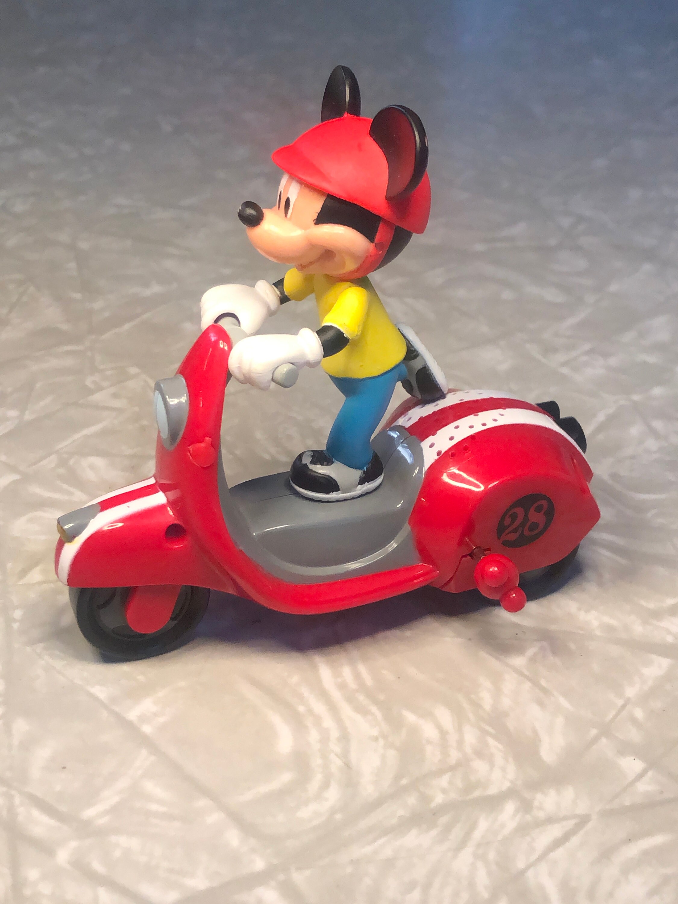 Disneys Mickey Mouse on a Red Wind up Scooter Bike Action Figure - Etsy