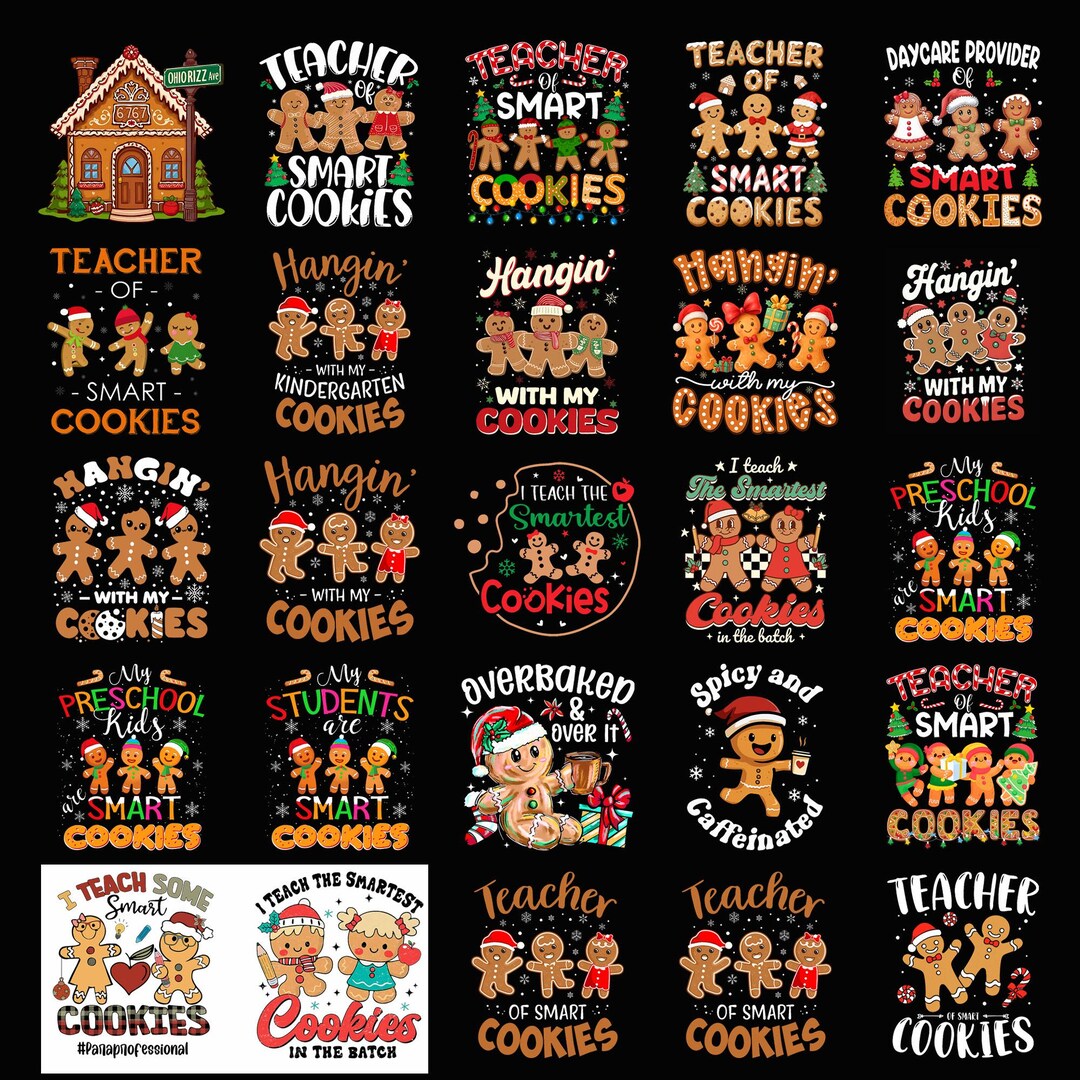 Teacher of Smart Cookies PNG Bundle, Gingerbread Teacher PNG Set ...