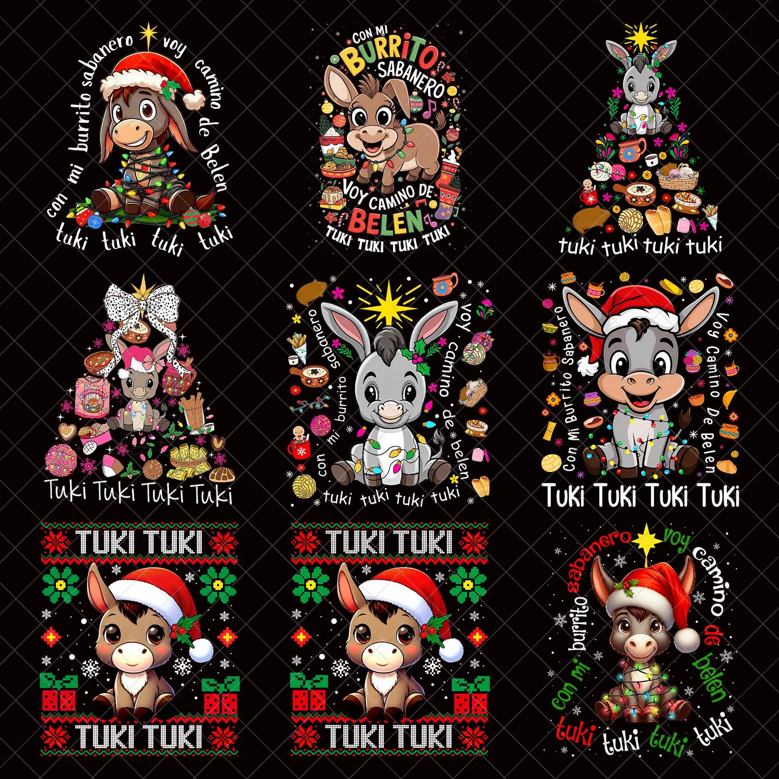 Mi Burrito Sabanero Mexican PNG, Feliz Navidad Digital Download, Tuki ...