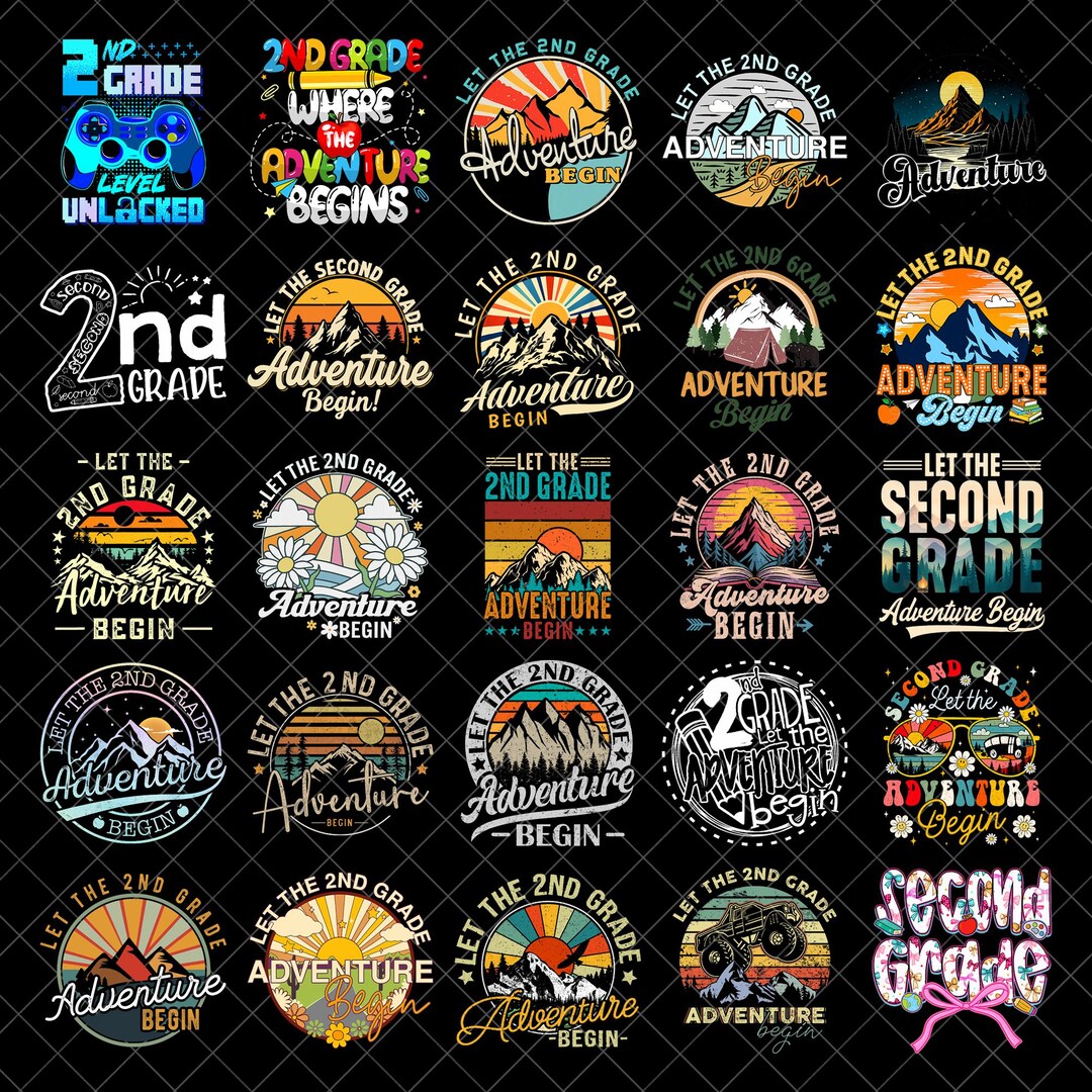 Let the 2nd Grade Adventure Begin PNG Bundle, Second Grade Back to ...