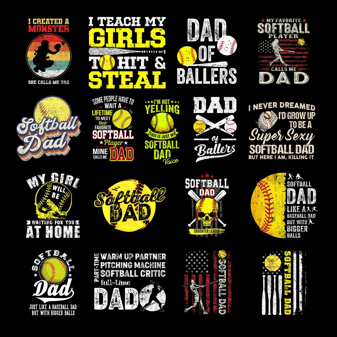 Softball Dad Png Bunlde, Father's Day Png, Softball Dad Png, Softball ...