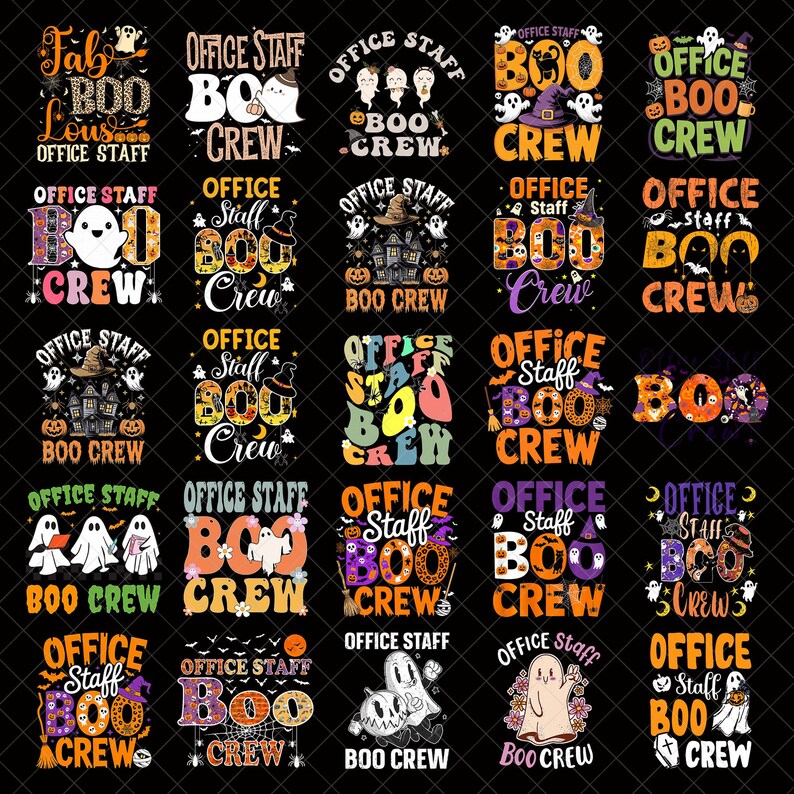 Office Staff Boo Crew PNG, Funny Halloween Office Squad PNG, Spooky ...