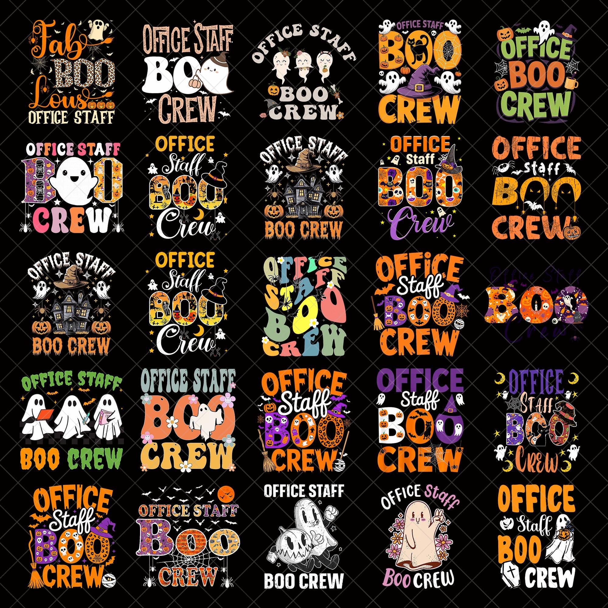 Office Staff Boo Crew PNG, Funny Halloween Office Squad PNG, Spooky ...