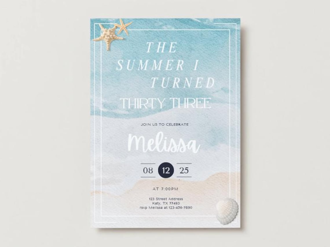 The Summer I Turned [age] Birthday Invitation | TSITP Theme Digital ...
