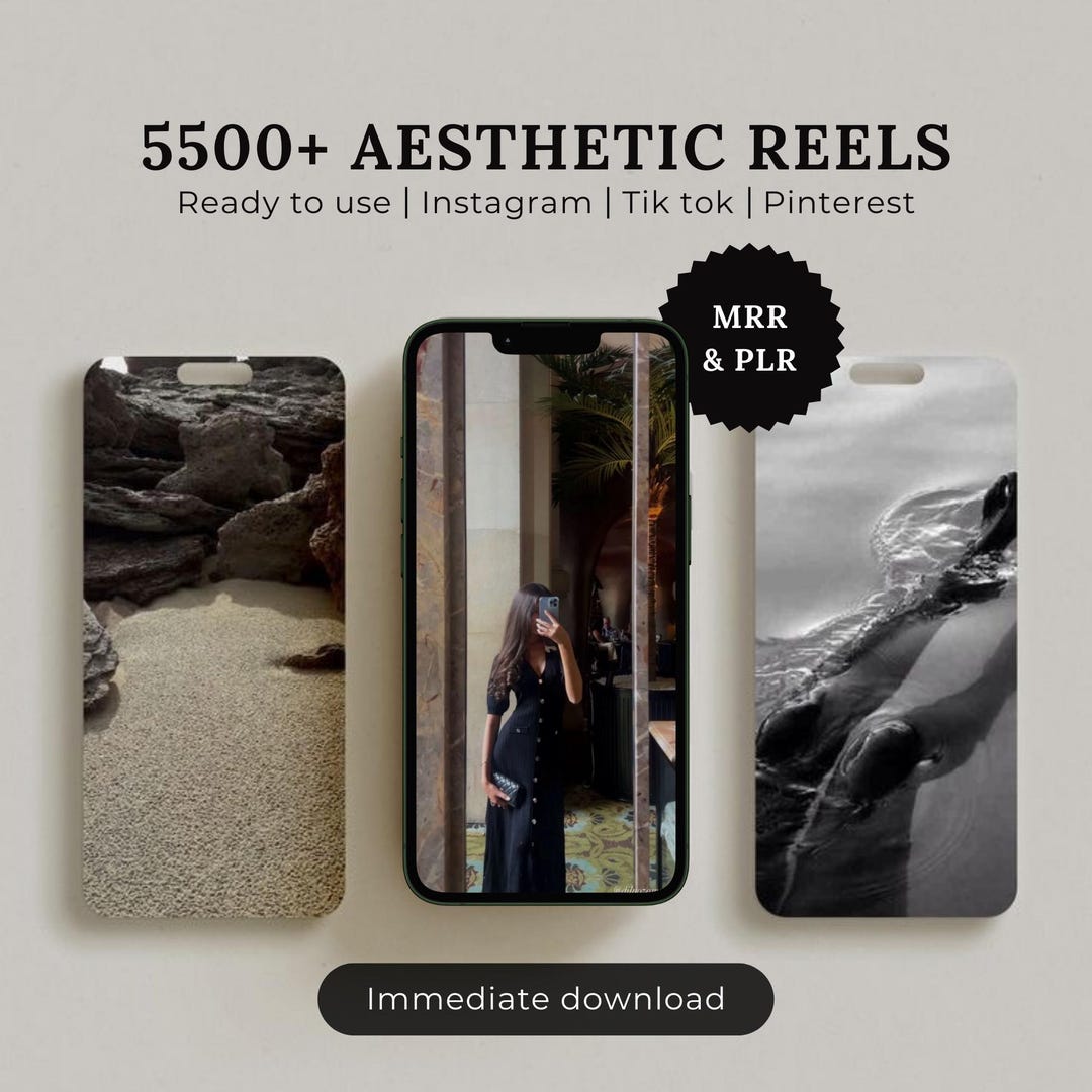 5500+ PLR MRR Aesthetic Reels | Viral Video & Neutral Lifestyle Clips ...
