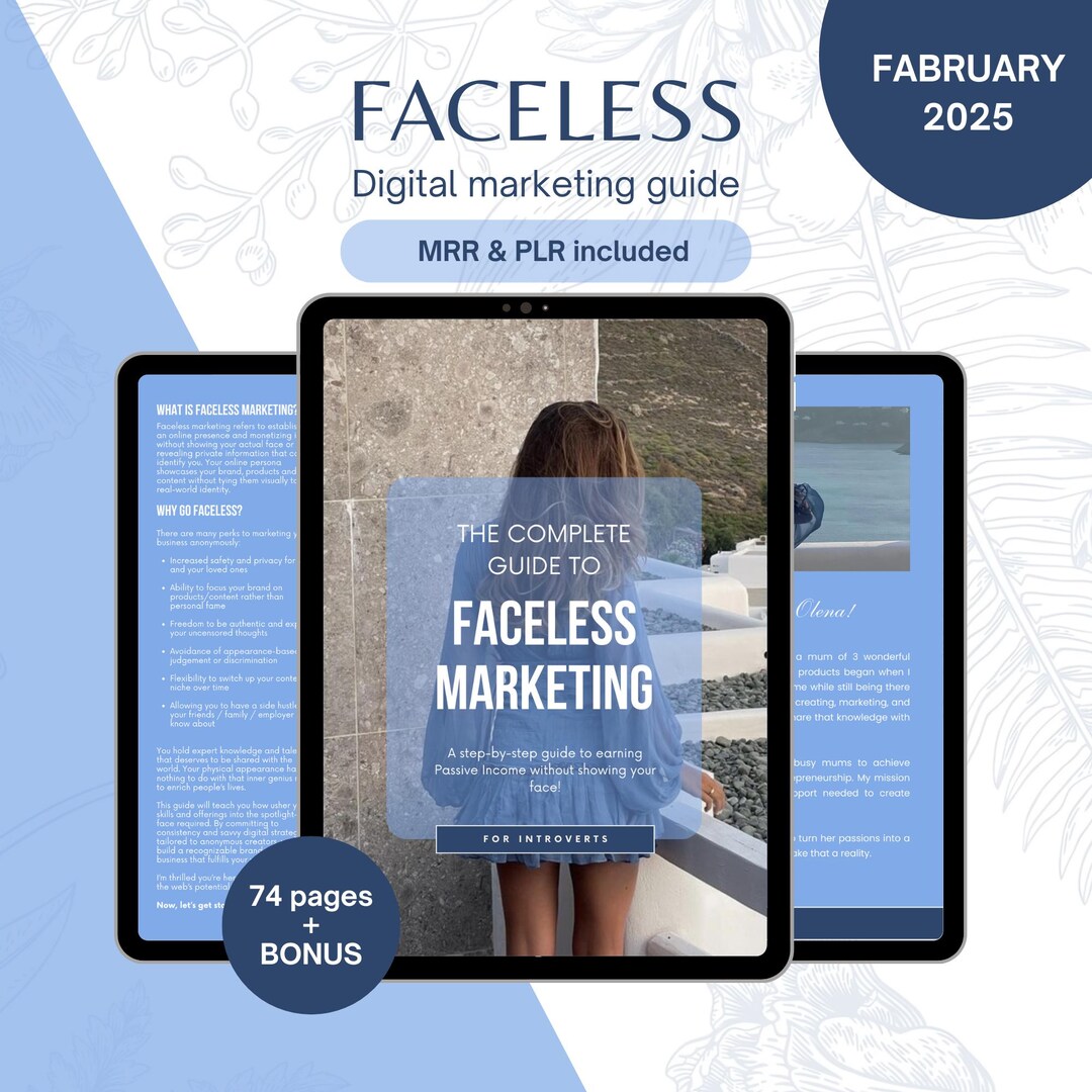 Faceless Digital Marketing Guide With PLR and MRR, Learn and Resell ...