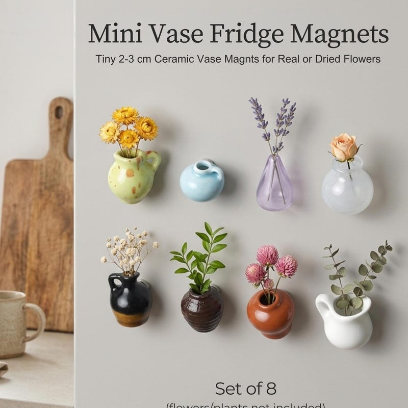 Flower Fridge Magnet Vase - Etsy