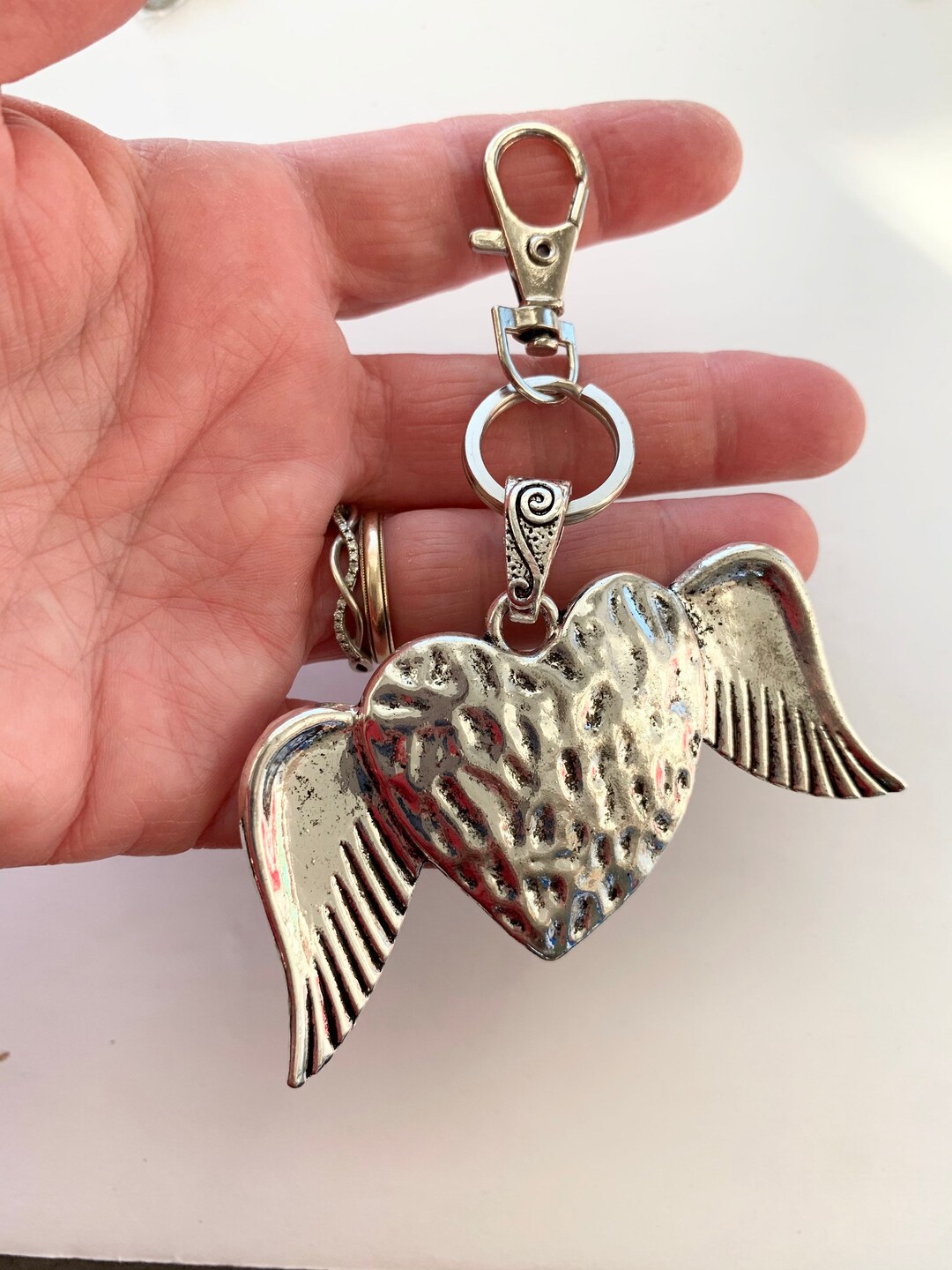 Winged Heart Zipper Pull / zipper charm Winged Heart Purse Dangle Love ...