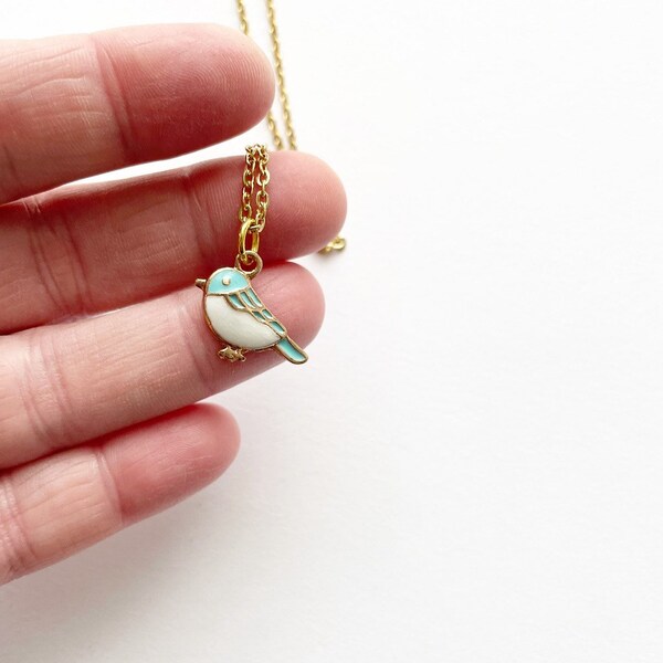 Blue Bird Necklace - Etsy