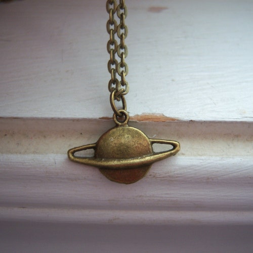 Saturn Necklace Planet Necklace Free Gift With Purchase | Etsy