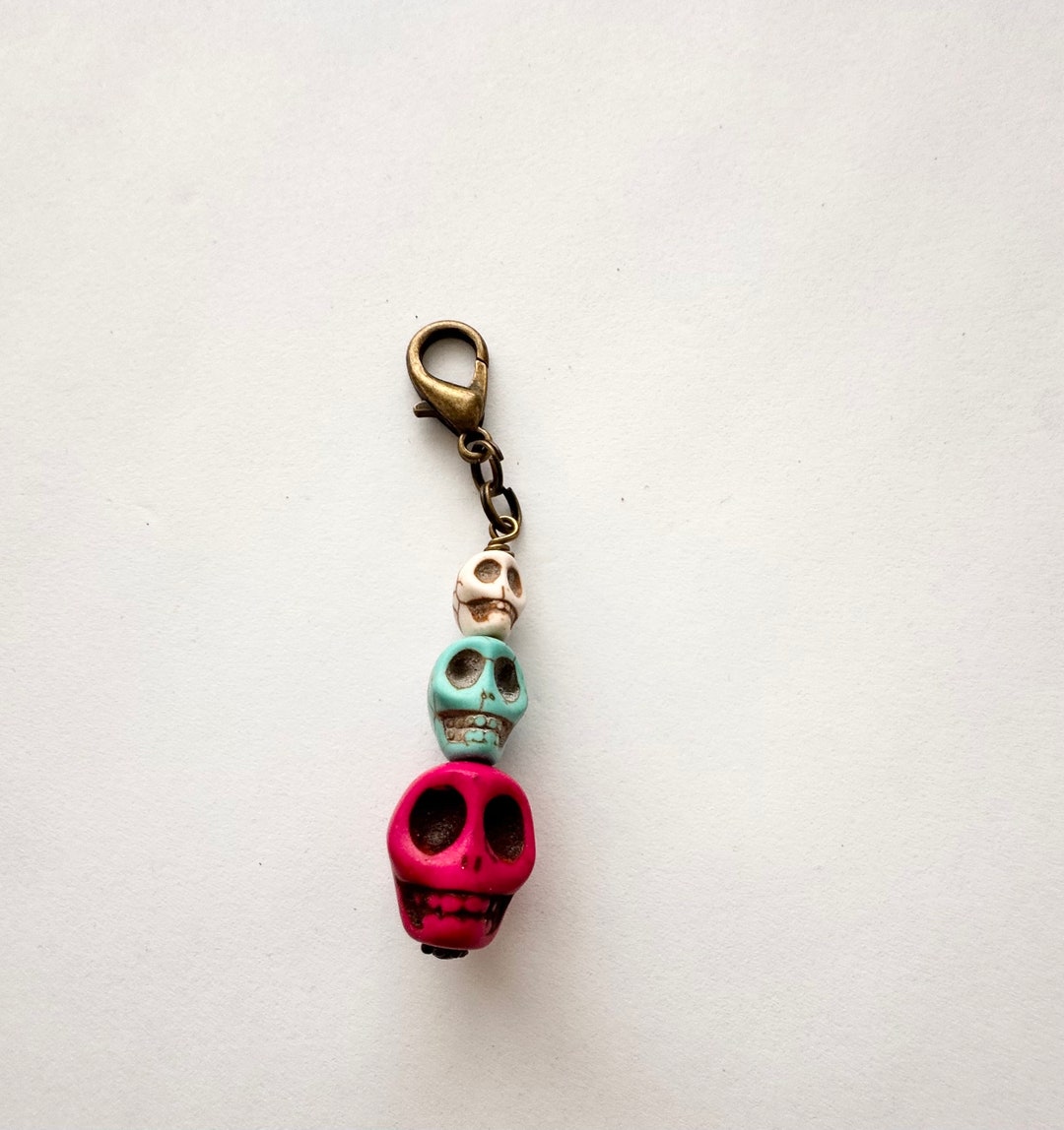 Skull Zipper Pull/skull Totem, Zipper Charm/skeleton Zipper Charm/ Pull ...