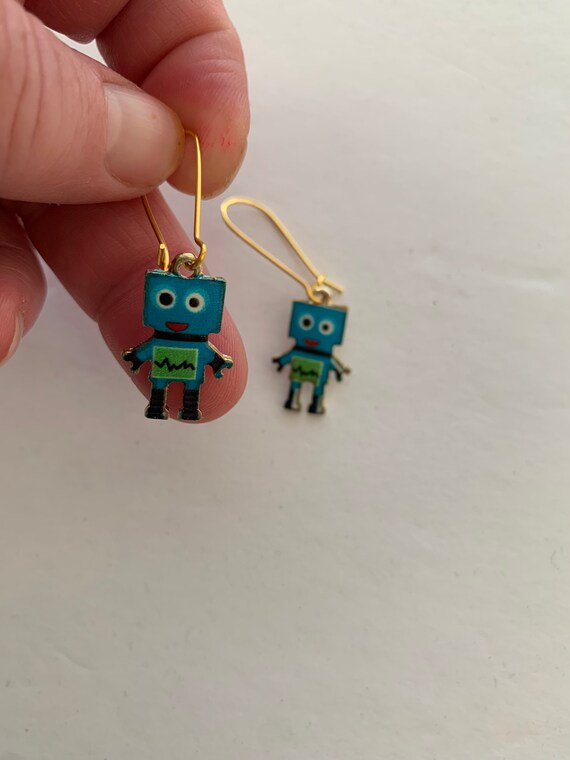 Robot Earrings Robots - Etsy