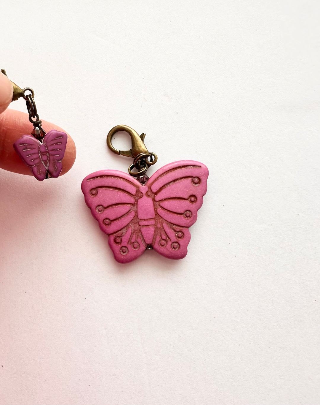 Purple Butterfly Duo butterfly Zipper Pulls/ Charms Mom Daughter ...