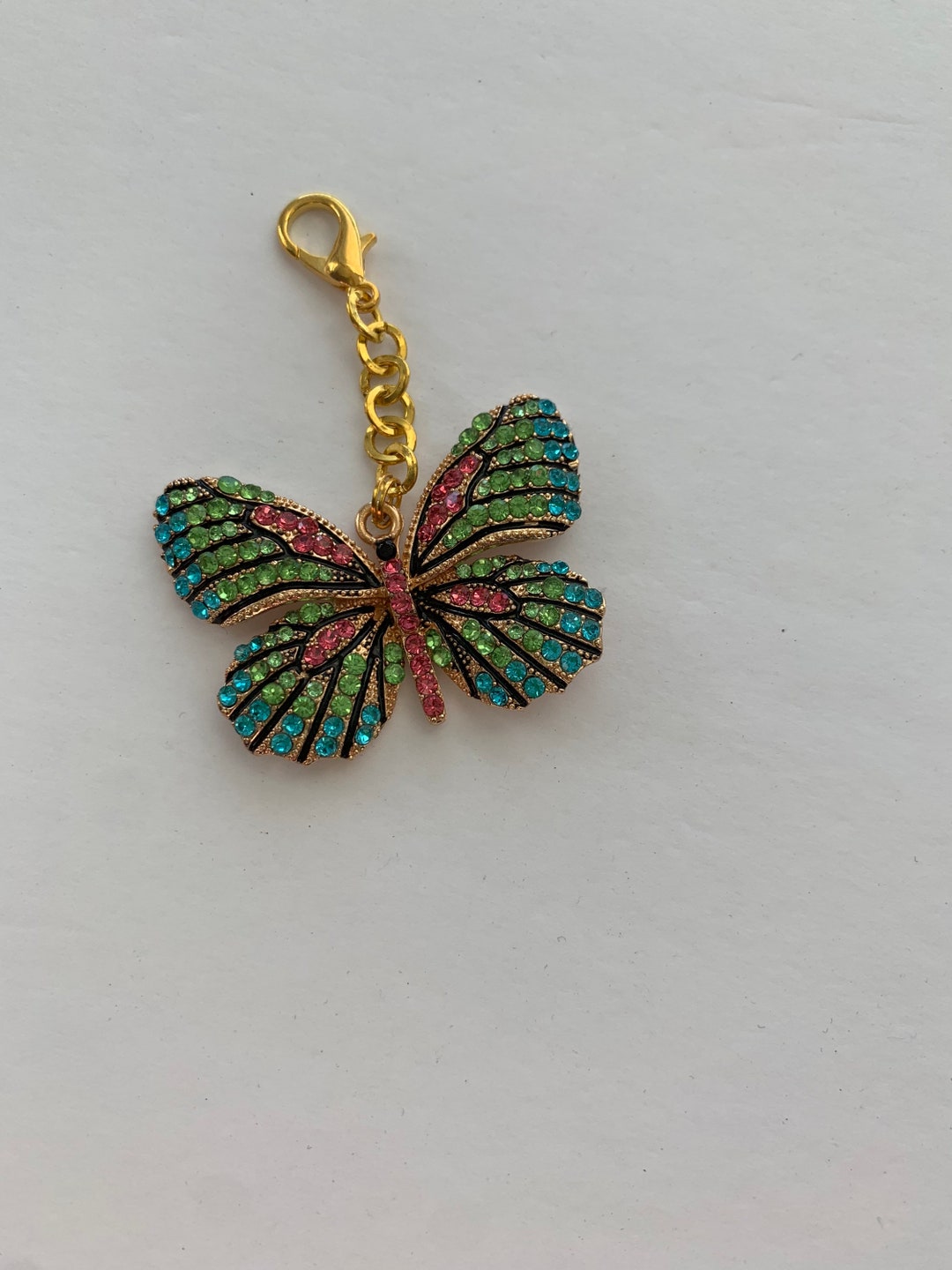 Butterfly butterfly Zipper Pull Crystal Butterfly Purse Dangle - Etsy