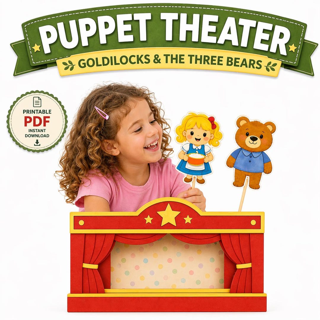 Goldilocks Printable Puppet Theater, Fairy Tale Shadow Puppets PDF ...