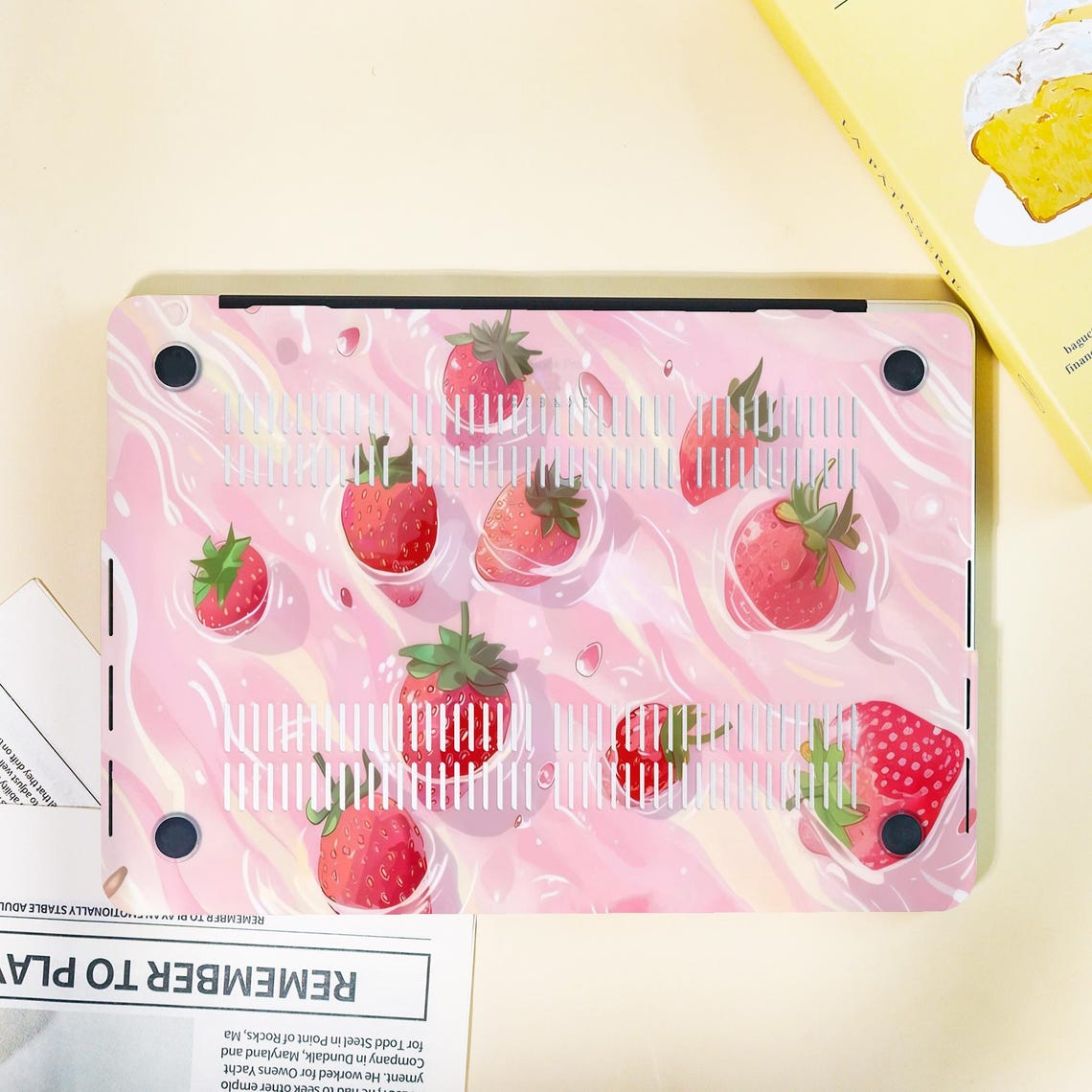 Cartoon Style Strawberry MacBook Case,customized MacBook Cases,laptop ...