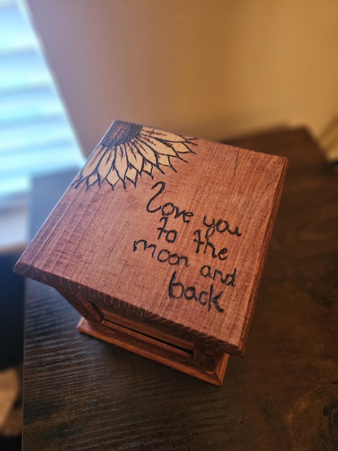 Personalized Hand-designed Woodburnt Box Picture Frame, Keepsake Box ...